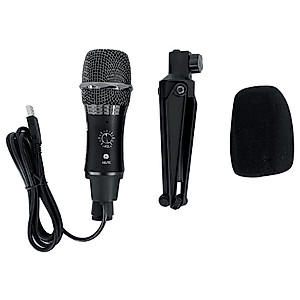 Rockville A-Stream Live Streaming USB Microphone w Gain+Mute Control+Stand+Cable