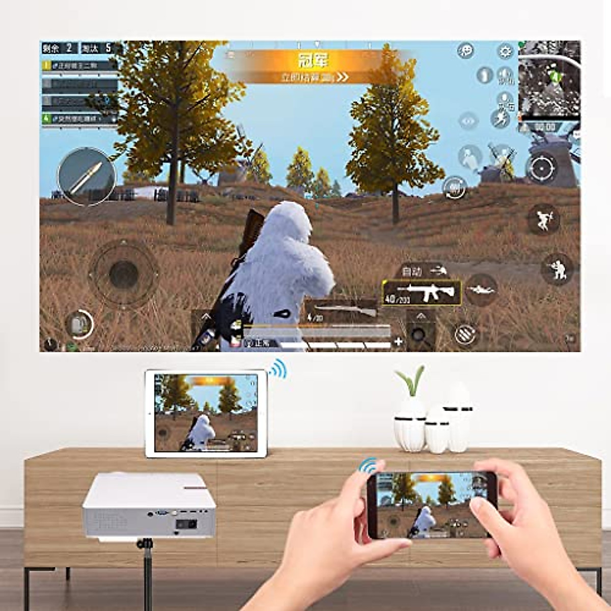 CXDTBH Full 1080p Projector Td96 Td96w Android Led Proyector Native 1920 X 1080p 3D Home Theater Smart Phone Beamer ( Color : D )