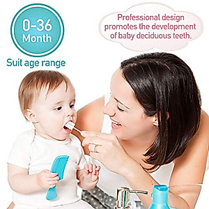 Baby Toothbrush, Infant Toothbrush Clean Baby Gums Disposable Tongue Cleaner Gauze Toothbrush Infant Oral Cleaning Stick Dental Care for 0-36 Month Baby