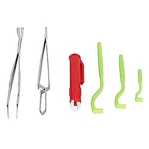 Premium Tick Remover Kit, 6 Pcs Stainless Steel Remover Kit Including Tick Tweezers for Dogs Cats Men Including Tick Tweezers Ticks Remover(Green)