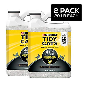 Purina Tidy Cats Clumping Cat Litter, 4-in-1 Strength Multi Cat Litter - (2) 20 lb. Jugs