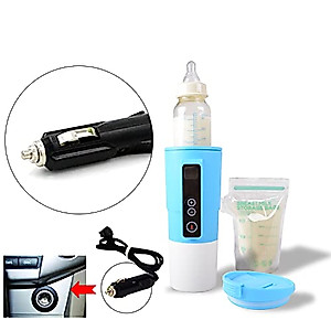 12V Baby Bottle Warmer Car Bottle Warmer for Breastmilk Bottle Heater for Babies Smart Temperature Control Mug for Coffee/Tea/Beverage/Milk and Hot Chocolate (Blue)