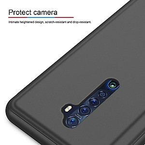 Tangyongjiao Mobile Phone case,Cell Phone Cover case for Oppo Reno2 Z / Reno2 F Plated Mirror Horizontal Flip Leather Case with Holder (Color : Black)