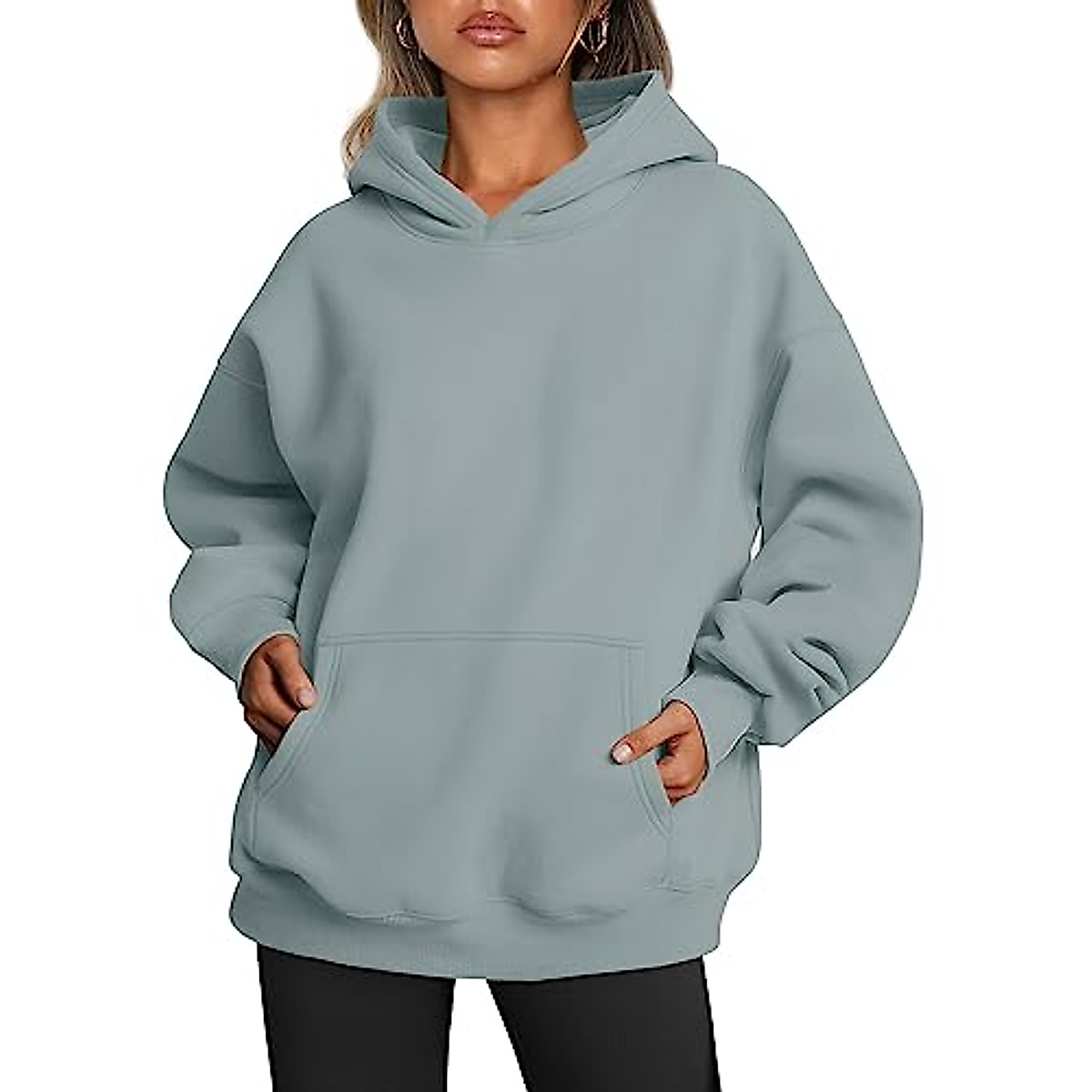 Trendy Queen Hoodies for Women Oversized Sweatshirts Cute Fleece Long Sleeve Sweaters Loose Casual Pullover Fall Outfits Winter Y2k Fashion Teen Girls 2023 Light Green