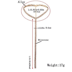 Sexy Multi-layered Long Choker Necklaces Double-Layer Crystal Full Rhinestone Choker Necklace Statement Necklace Luxury Collares Jewelry for Women Body Jewelry Nightclub Party