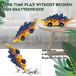 Qizebaby Kids Dinosaur Toys Pull Back Cars, 6PCS Dinosaur Toys for 2 3 4 5 Year Old Boys Girls, Boy Toys for 3-5 Years Old, Dinosaur Car Toy Set, Kids Christmas Birthday Gift