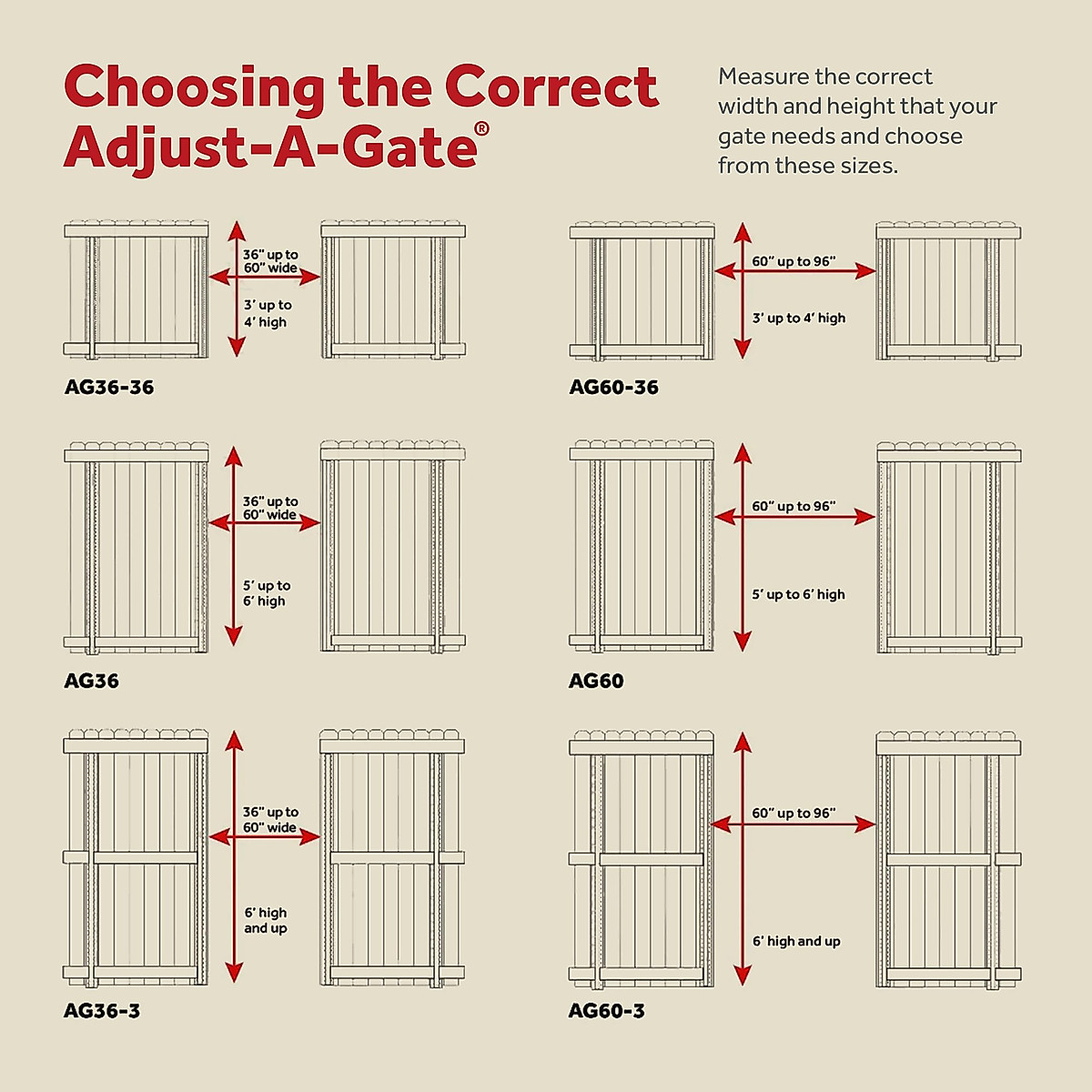 Adjust-A-Gate 2-Pack Anti-Sag Original Wide Width Full-Frame Gate Kit, Fits 60-90" Opening