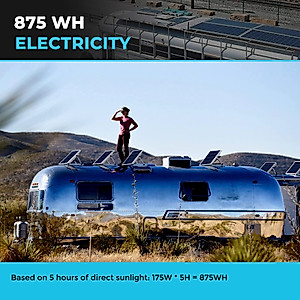 Renogy Solar Panel 175 Watt 12 Volt, High-Efficiency Monocrystalline PV Module Power Charger for RV Marine Rooftop Farm Battery and Other Off-Grid Applications, 175W, Single