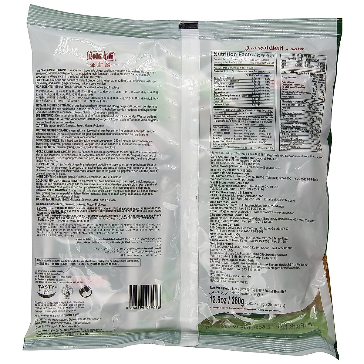 Ginger Drink -Gold Kili 120 Sachets Packed in 6 Bags