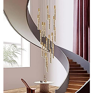 H118 18-Light Modern Chandelier LED Dimmable Light Crystal Pendant Lights Fixtures Crystal Chandeliers Flush Mounted Ceiling Light Raindrop Crystal Bubble Lights Living Room Remote Foyer Lights