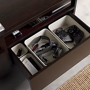 TV Unit,Black-Brown/Kallviken Dark Gray, 70 7/8x16 1/2x15 3/8 "