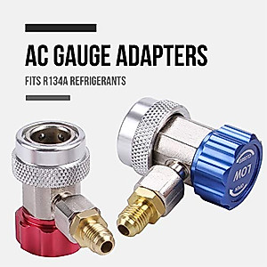 Lichamp Car A/C R1234YF R134A Adapters, AC R134 R1234 R 134A 1234YF Quick Couplers Connectors Kit