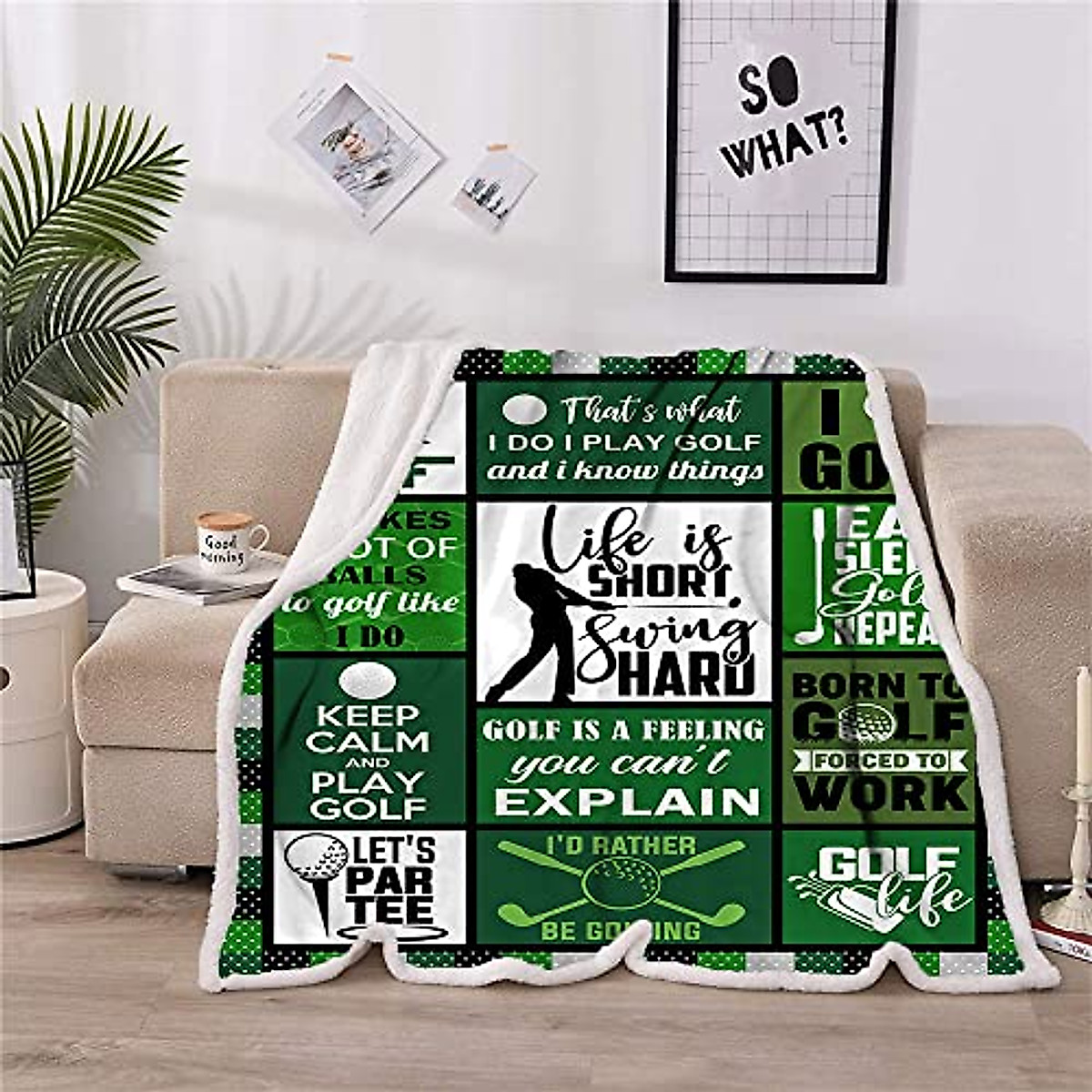 CYREKUD Golf Gifts for Men Women,Golf Throw Blanket,Funny Golf Gifts,Golf Gifts for Men Golfers,Golf Ball Gifts for Men,Mens Golf Gifts Ideas,Golf Clubs Golfer Blanket for Bed Sofa 50" x 60"