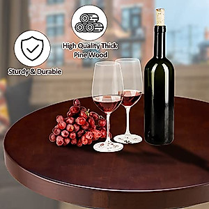 Dragosum Industrial Bar Table Adjustable Height Round Pub Table, Bistro Table Cocktail High Table with Wood Top and Metal Base for Dining Bistro Cafe Home Bar