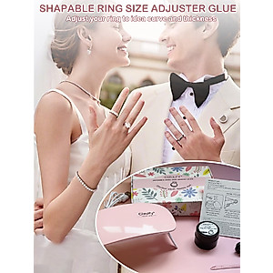 Invisible Ring Size Adjuster, Ring Resizer for Loose Ring, Ring Guards for Woman and Man Ring, Ring Adjuster Adhesive UV Light Easy to Use, Fit for Thin, Wide Rings, Unusual Rings