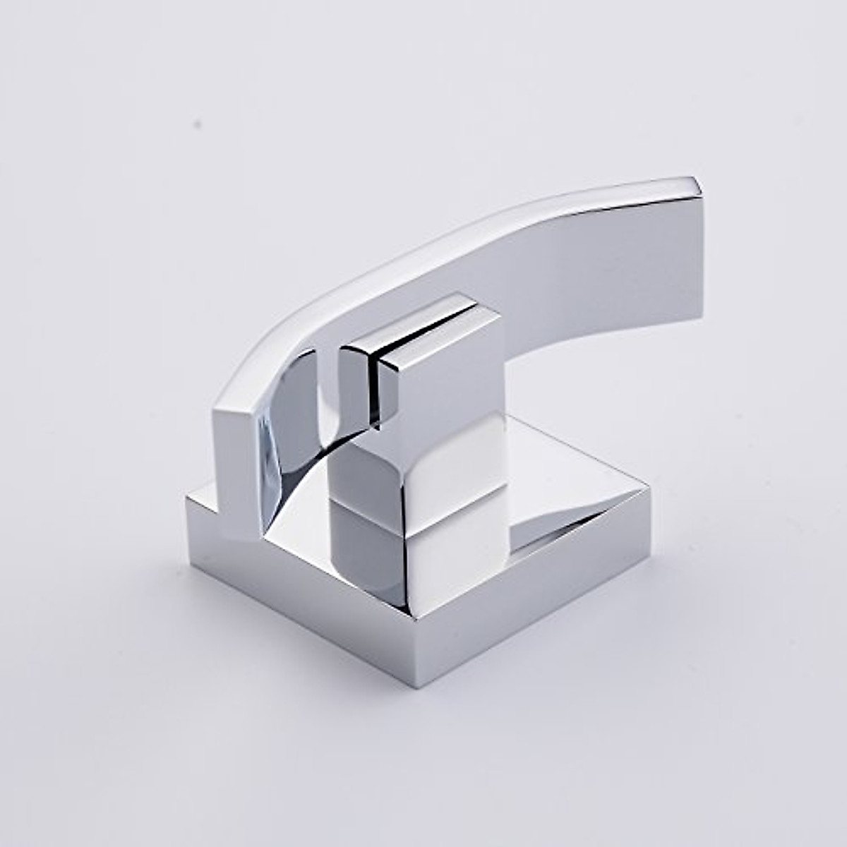 Beelee Chrome Bathroom Hooks Double Towel Hooks for Wall Robe Hook Wall Hook Polished Chrome Coat Hanger in Square Design