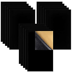 Thyores 15PCS Black Self Adhesive Felt Fabric, Soft Velvet Fabric for Jewelry Drawer Craft Fabric and Craft Making（8.3" x 11.8"）