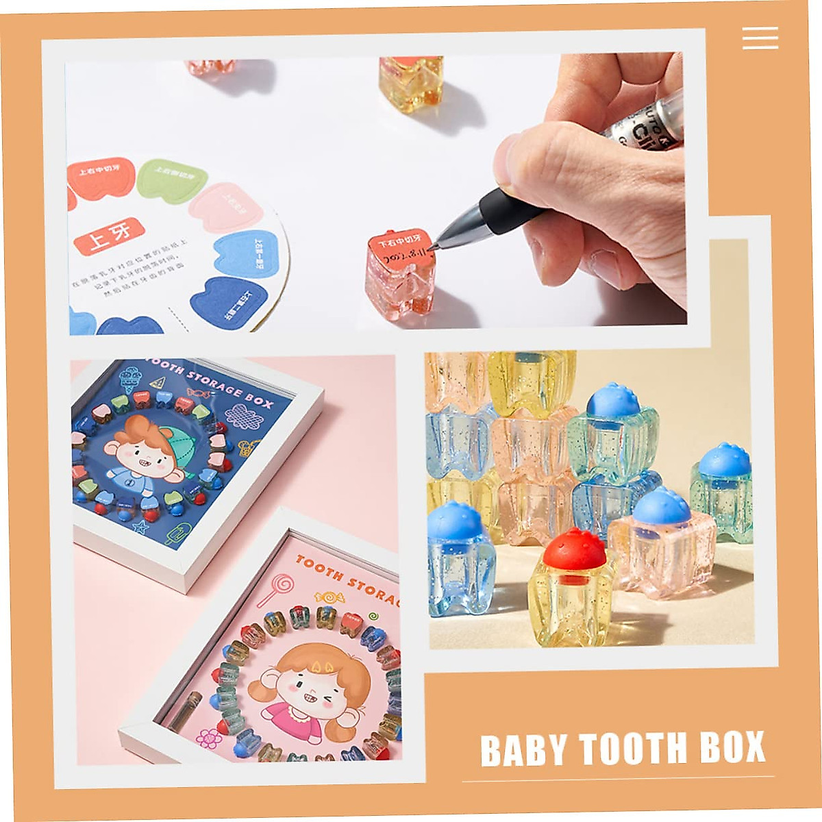Hohopeti Baby Kit 1 Set Box Milk Teeth Storage Box Baby Keepsake Box Kids Keepsake Box Collection Container Baby Keepsake Case Baby Organzier Baby Teeth Keepsake Box
