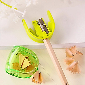 Hand Held Plastic Manual Pencil Sharpener, Steel Blade Rectangular Pencil Sharpeners, Colorful Pencil Sharpener for Kids, Random Color 5Pcs - Thanksgiving Halloween Christmas New Year Party Supplies