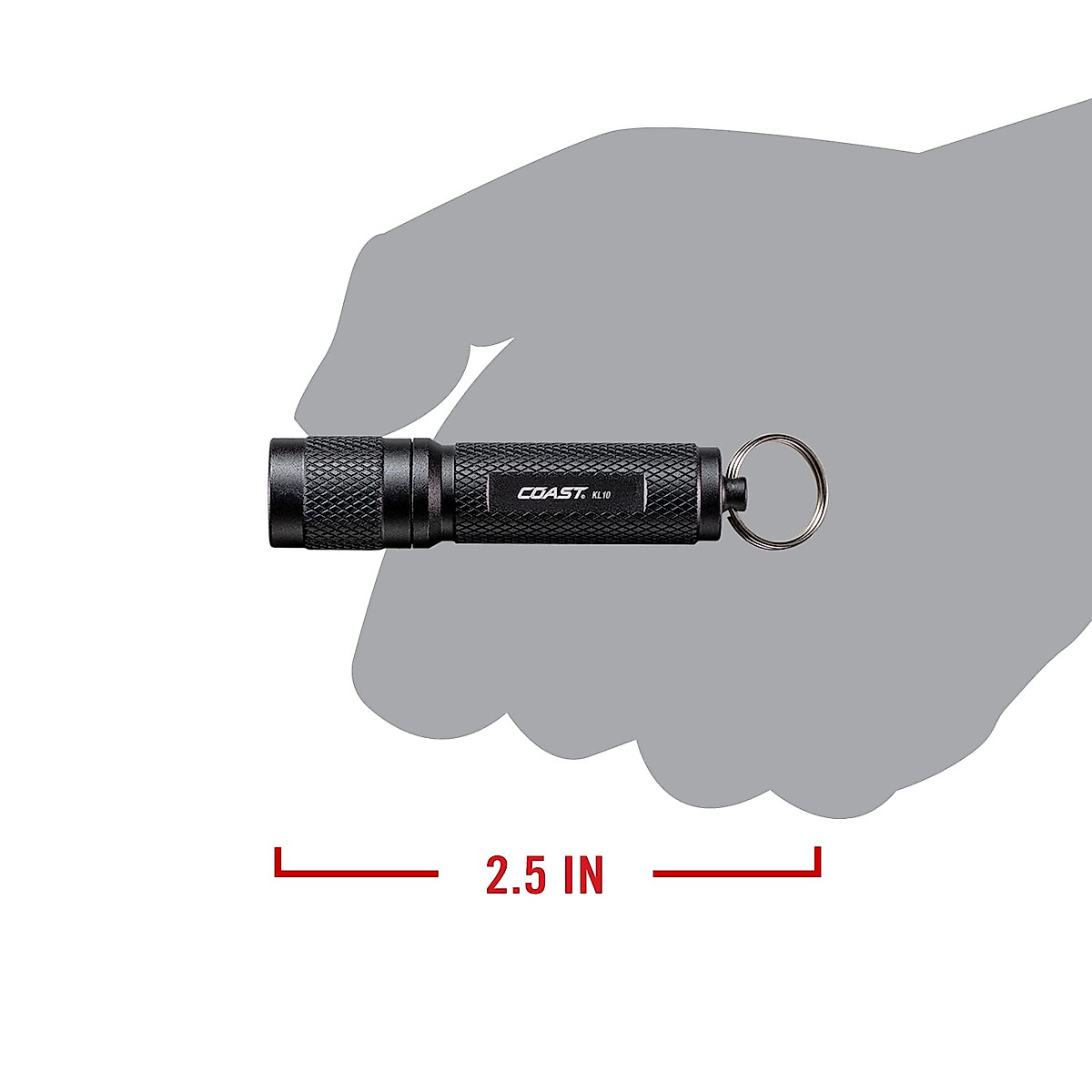 Coast KL10 100 Lumen LED Keychain Light, Pocket Sized, Black