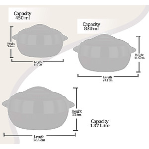 Milton Fiesta Insulated Junior Casserole, Set of 3, Brown Silver
