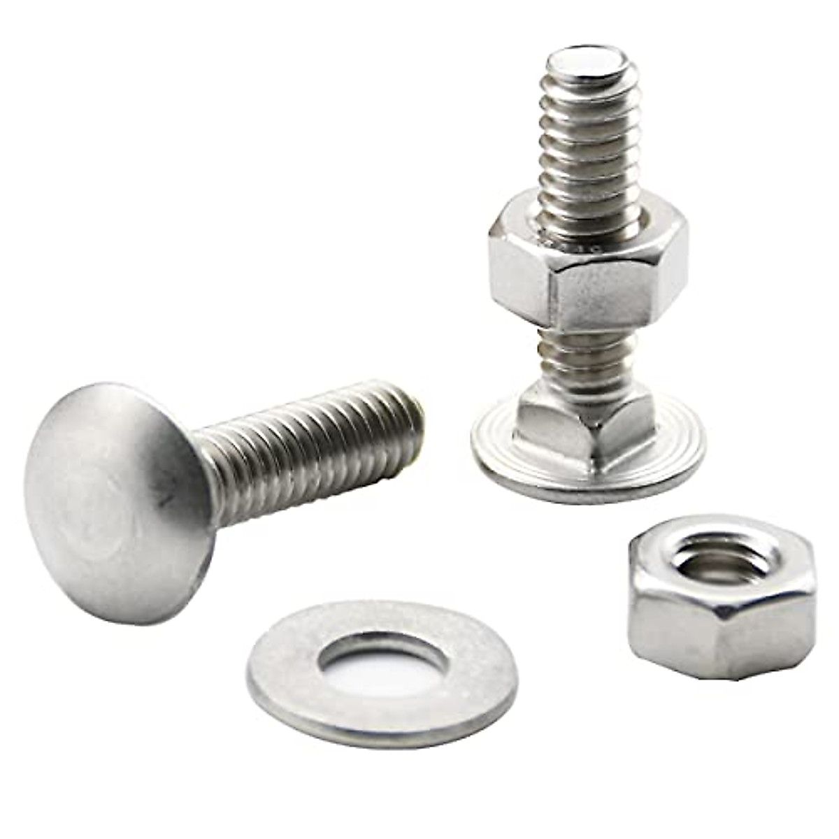 Abimars Stainless Carriage Bolt 5/16"-18 x1", Cup Square Carriage Bolt & Nut & Washers (Pack of 10)