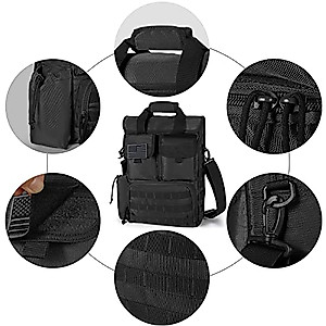 AlcyoneusD Tactical Briefcase,17.3 Inch Military Laptop Messenger Bag Shoulder Crossbody Bag Handbag for Men (17.3''Black Camouflage)