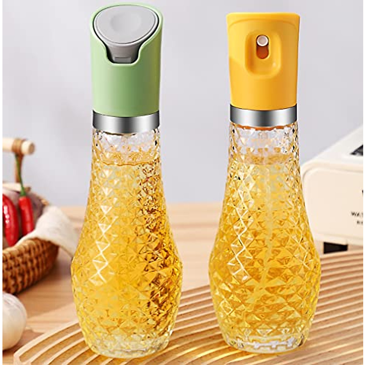 Olive Oil Sprayer for Cooking Oil Mister Spray Bottle for Air Fryer Cooking Oil Spritzer Kitchen Gadgets for Salad,Barbecue,Baking,Grill 260ml (Green)