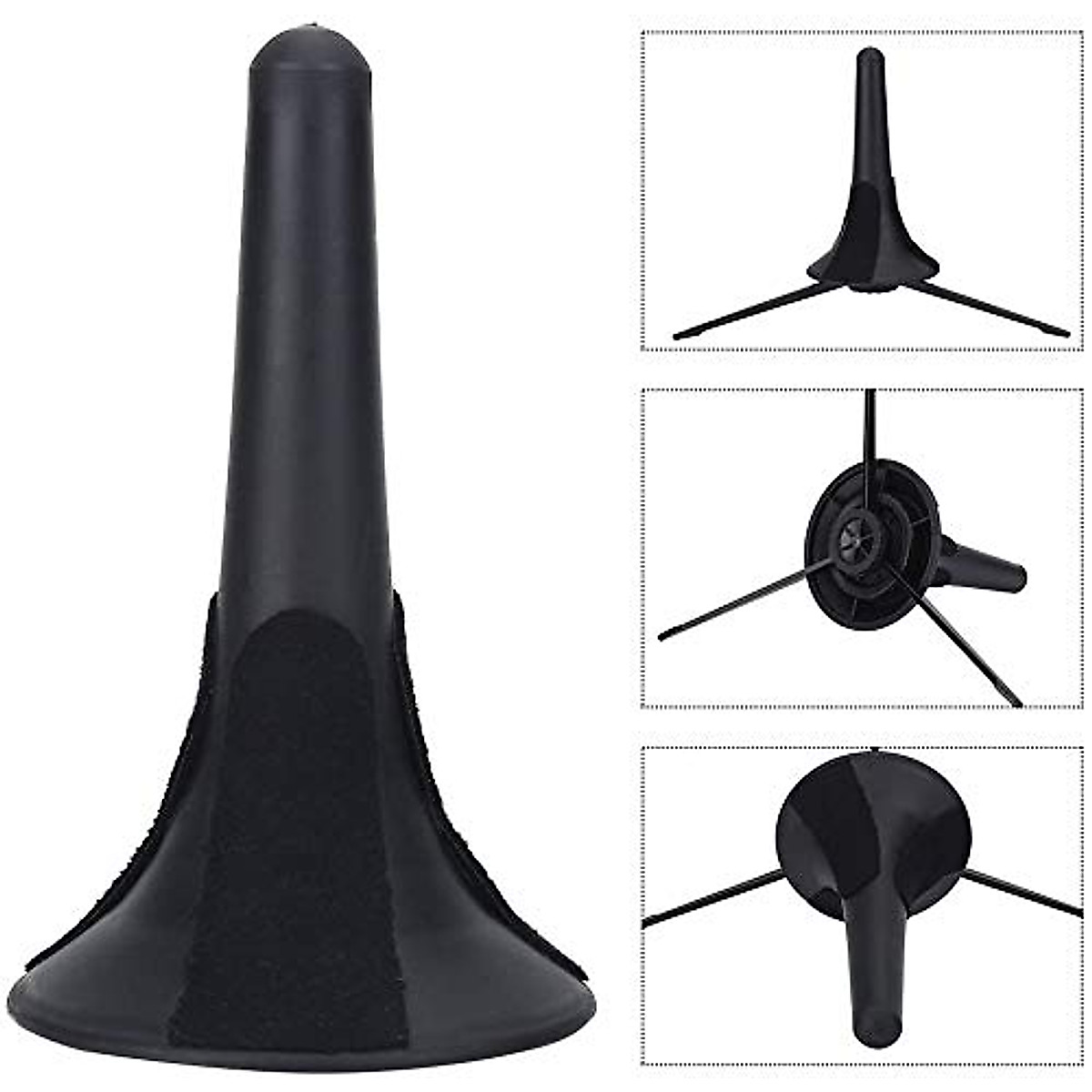 Jiayouy Black Portable Trumpet Stand Holder Metal Tripod Holder Stand Foldable - 6.7" x4.5"