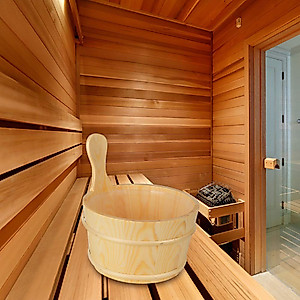 EVTSCAN Natural Sauna Wooden Barrel, Wooden Lined Hot Tub Barrel, Professional Sauna Spa Accessories, Bathroom Accessory Supplies