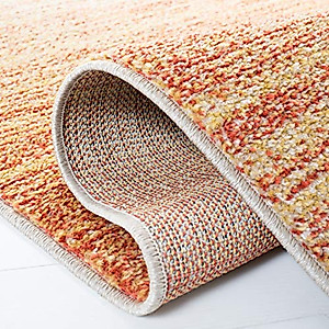 SAFAVIEH Adirondack Collection 8' x 10' Orange / Red ADR142P Modern Ombre Non-Shedding Living Room Bedroom Dining Home Office Area Rug