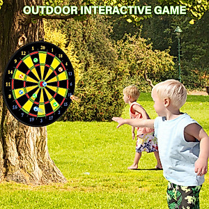 Toy Sports Double Sided Dart Board for Kids, Kids Dart Board with 12 Sticky Balls, Indoor Outdoor Party Play Game Toys, Gifts for 5 6 7 8 9 10 11 12 Year Old Boys Girls