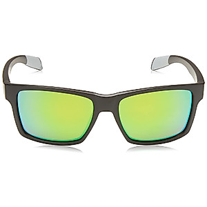 Native Eyewear Flatirons Polarized Rectangular Sunglasses, Asphalt Frame/Green Reflex, 55 mm
