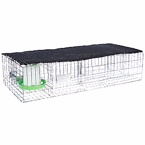 Bird B Gone - Pigeon Trap - Spacious 35"x16"x8" Cage for Up to 12 Birds - Shade, Water Container & Food Pan - 3 One-Way Doors - Durable & Lightweight (10 lbs) - Humane Bird Control
