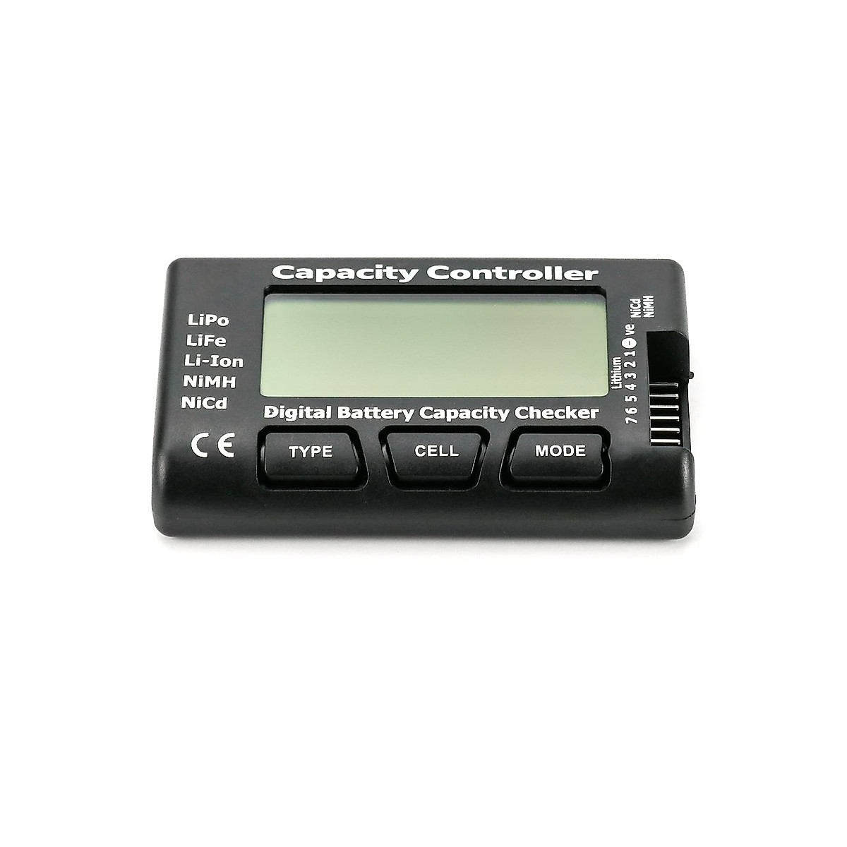 QWORK RC Cellmeter Controller Tester Voltage Tester, 7 Digital Battery Capacity Checker Compatible with LiPo Life Li-ion NiMH Nicd Battery