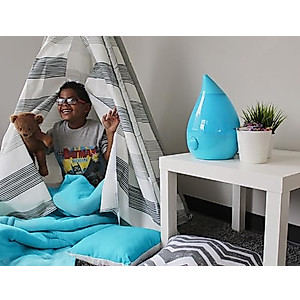 Crane Ultrasonic Cool Mist Humidifier for Bedroom, Baby Nursery, Kids Room, Plants, or Office, Large 1 Gallon Tank, Filter Optional, Aqua