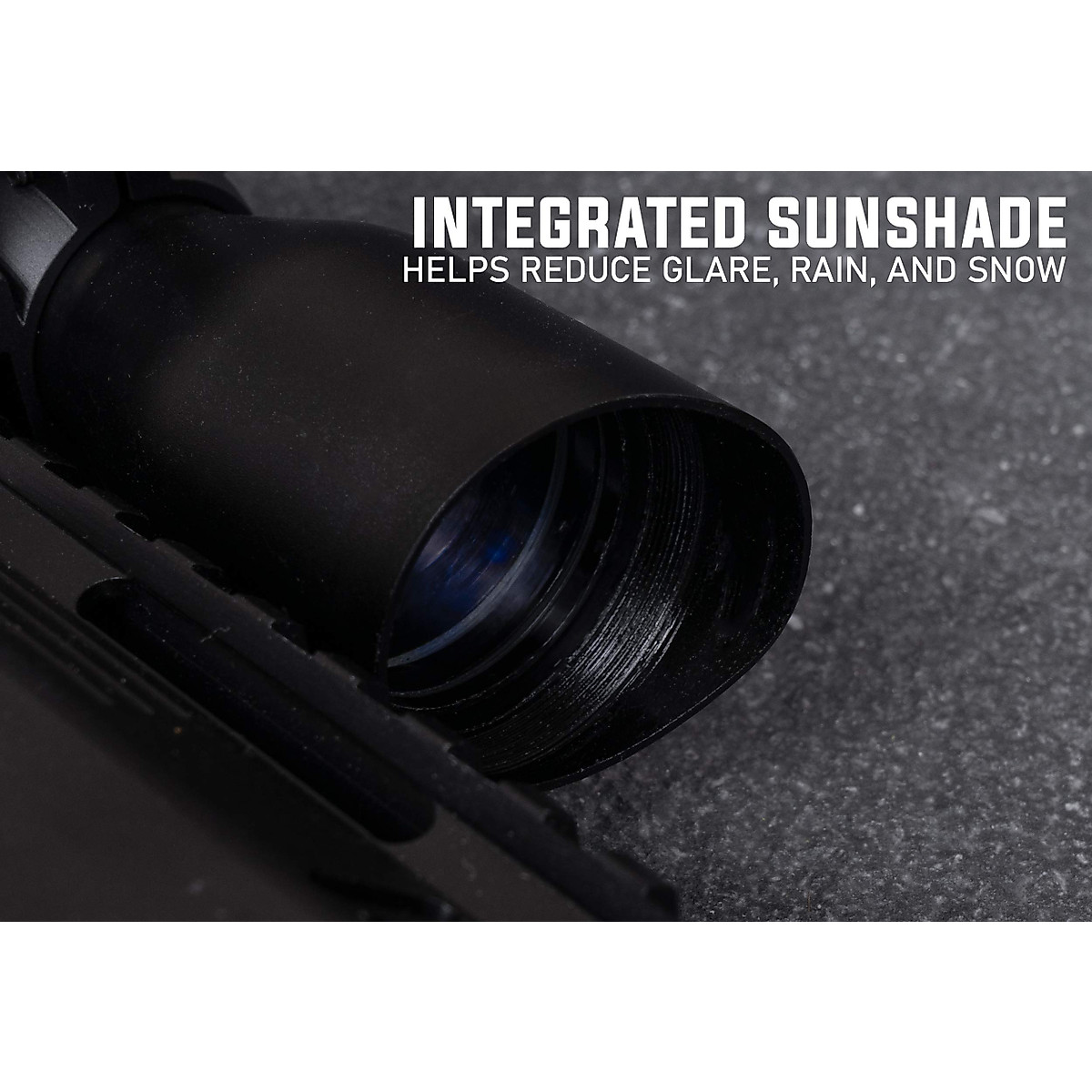 Monstrum 2-7x32 Rifle Scope with Rangefinder Reticle and Medium Profile Scope Rings | Black