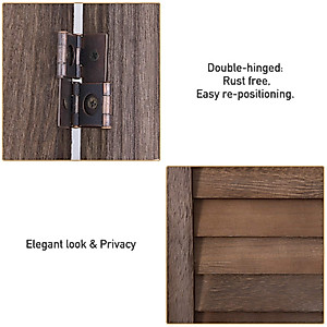 Jolicasa 5.6 ft. Tall- 16" Wide- Wood Room Divider, Divider Freestanding 6 Panels, Divider,Decorative Panel, Wooden Privacy Screen, Panels Folding Partition Wall, (Brown, Panel)