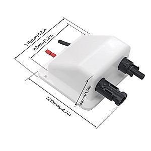 ZOOKOTO 0.33Ft 10 AWG Cable ABS UV Resistance Dual Cable Entry Housing for Solar Project on Rv, Boat,Camper,Van, Weatherproof