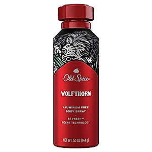 Old Spice Aluminum Free Body Spray for Men, Wolfthorn, 5.1 Oz