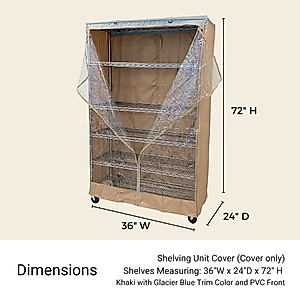 Formosa Covers | Durable & Stylish Metal Wire Shelving Cover for Garages, Kitchens, Offices and More (36" W x 24" D x 72" H)
