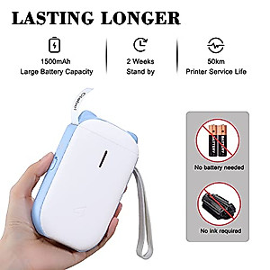 2022 Label Maker Machine,520B Wireless Bluetooth Portable Label Printer with Label Tape Included Multiple Templates, USB Rechargeable for Halloween Decoration Home Office and Store Organization, Blue
