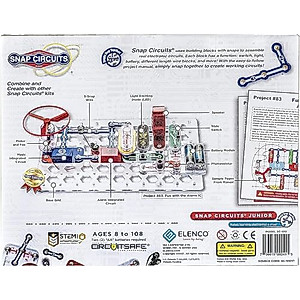 Snap Circuits Jr. SC-100 Electronics Exploration Kit, Over 100 Projects, Full Color Project Manual, 28 Parts, STEM Educational Toy for Kids 8 +