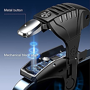 Cell Phone Cooler Mobile Game Controller PUBG Game Controller Trigger Grip Cellphone Radiators, 2Gear Positions Fan and 4 Button Pulse Gears for 6.5 to 9.5mm Thickness Mobile Phone