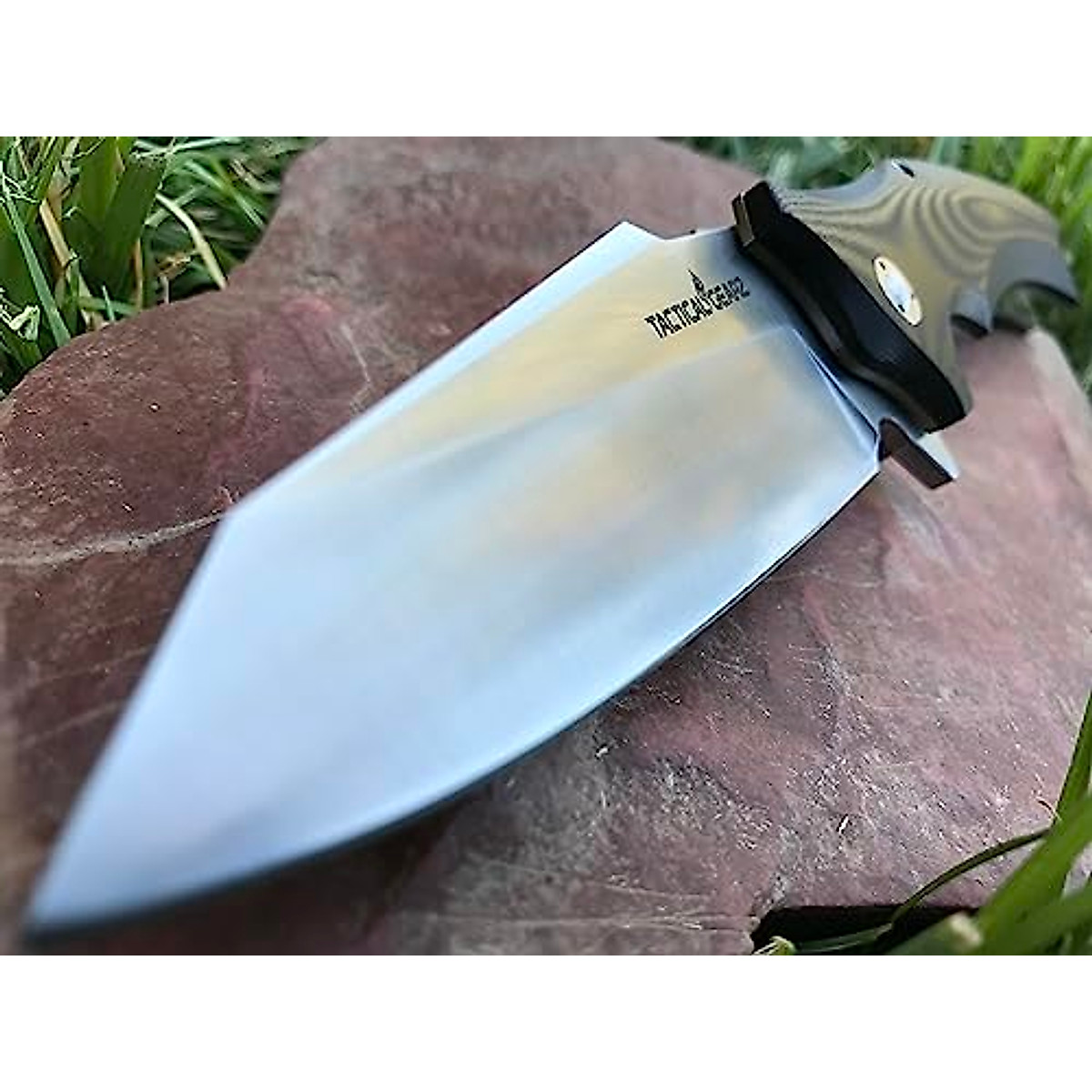 TACTICAL GEARZ G10 EDC Pocket Knife, TG Vex! G10 Handle, 9Cr18MoV Stainless Steel Blade w/Ball Bearing Washers! Includes Sheath! (Black)