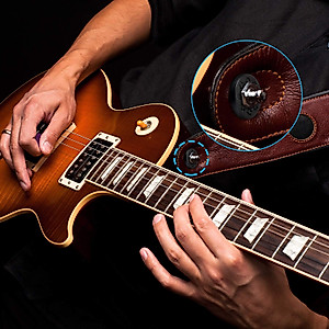 Blulu 12 Pieces Guitar Strap Locks Silicone Strap Locks Rubber Guitar Strap Blocks Guitar Protector (Black)