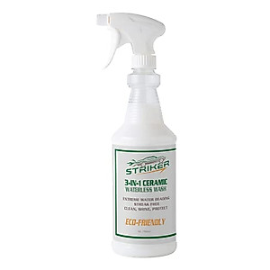 Striker 3-in-1 Ceramic Waterless Car Wash and Protective Coating. Advanced Eco-Friendly Spot Free Cleaning and Detailer Spray – 32 fl. oz.