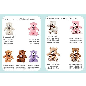 YunNasi Big Teddy Bear Stuffed Animal 31.5 Inch Giant Teddy Bear with Love Heart Large Plush Toy Huge Soft Doll Gift for Kids Girls Girlfriend on Birthday Valentine's Day Christmas Baby Shower Brown