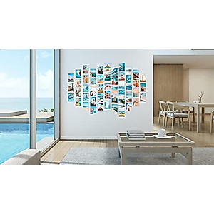 Wall Collage Kit Aesthetic Pictures For Room Wall-Decor - Wall Collage Kit Bedroom Decor For Teen Girls - 50PCS Blue Beach Posters For Room Aesthetic 4" x 6"…