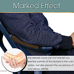 Joywell Linen Office Chair Armrest Pads, Adjustable Comfy Ergonomic Chair Arm Rest Covers, Removable Elbows Support and Forearms Pressure Relief, Set of 2, Chocolate